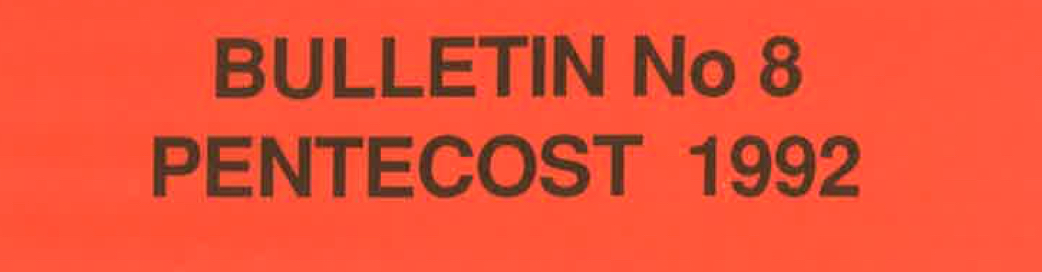 Bulletin No 8 – Pentecost 1992 | Society of Ordained Scientists